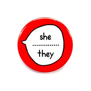 She, They. Gender Pronouns Dual Pronouns - Pin Badge Button - Etsy