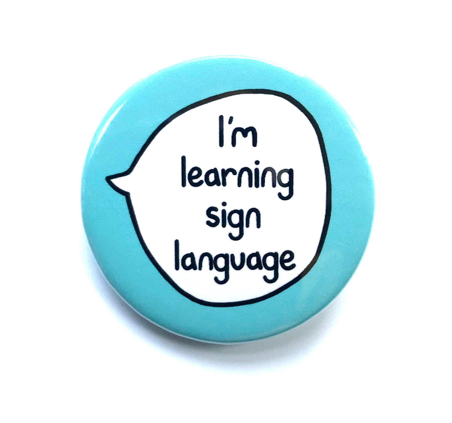 I'm Learning Sign Language Pin Badge Button | Etsy