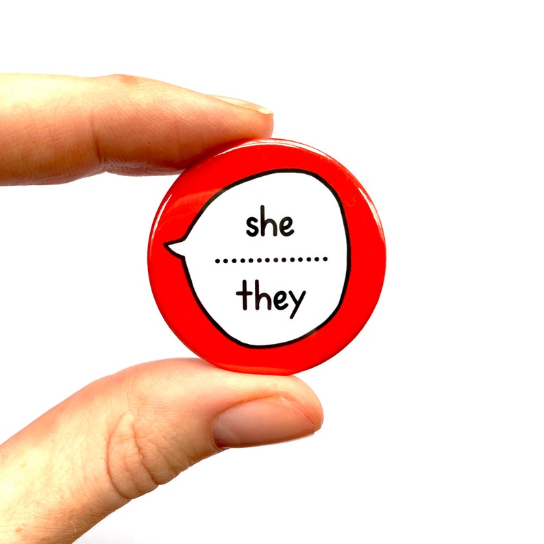 She They. Gender Pronouns Dual Pronouns Pin Badge Button | Etsy