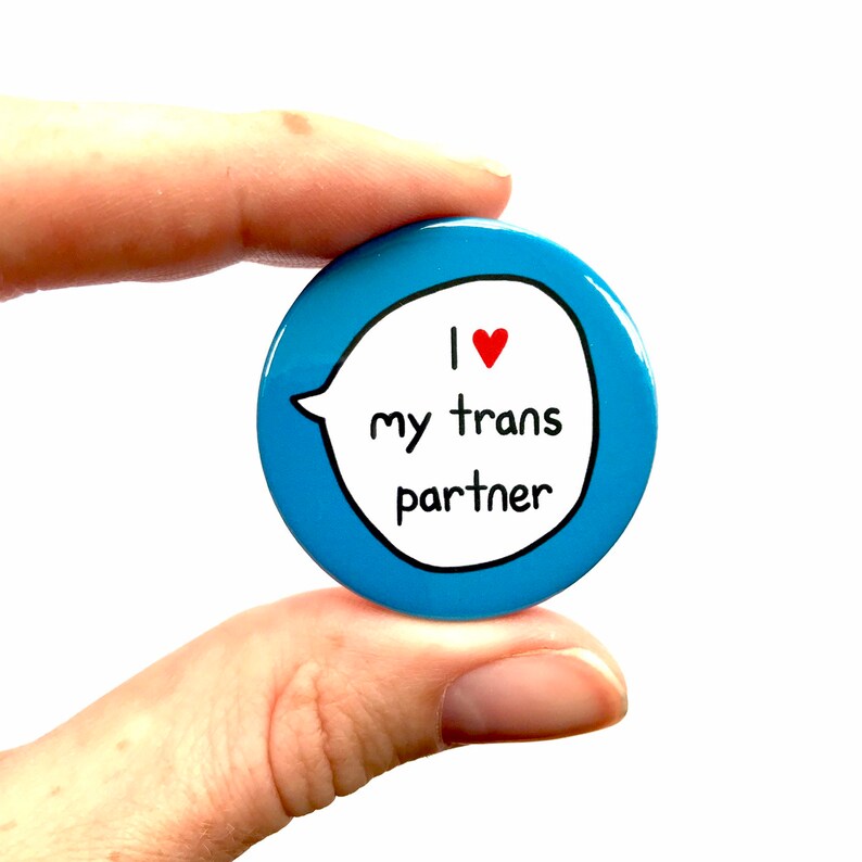 I Love My Trans Partner Trans Ally Pin Badge Button. - Etsy