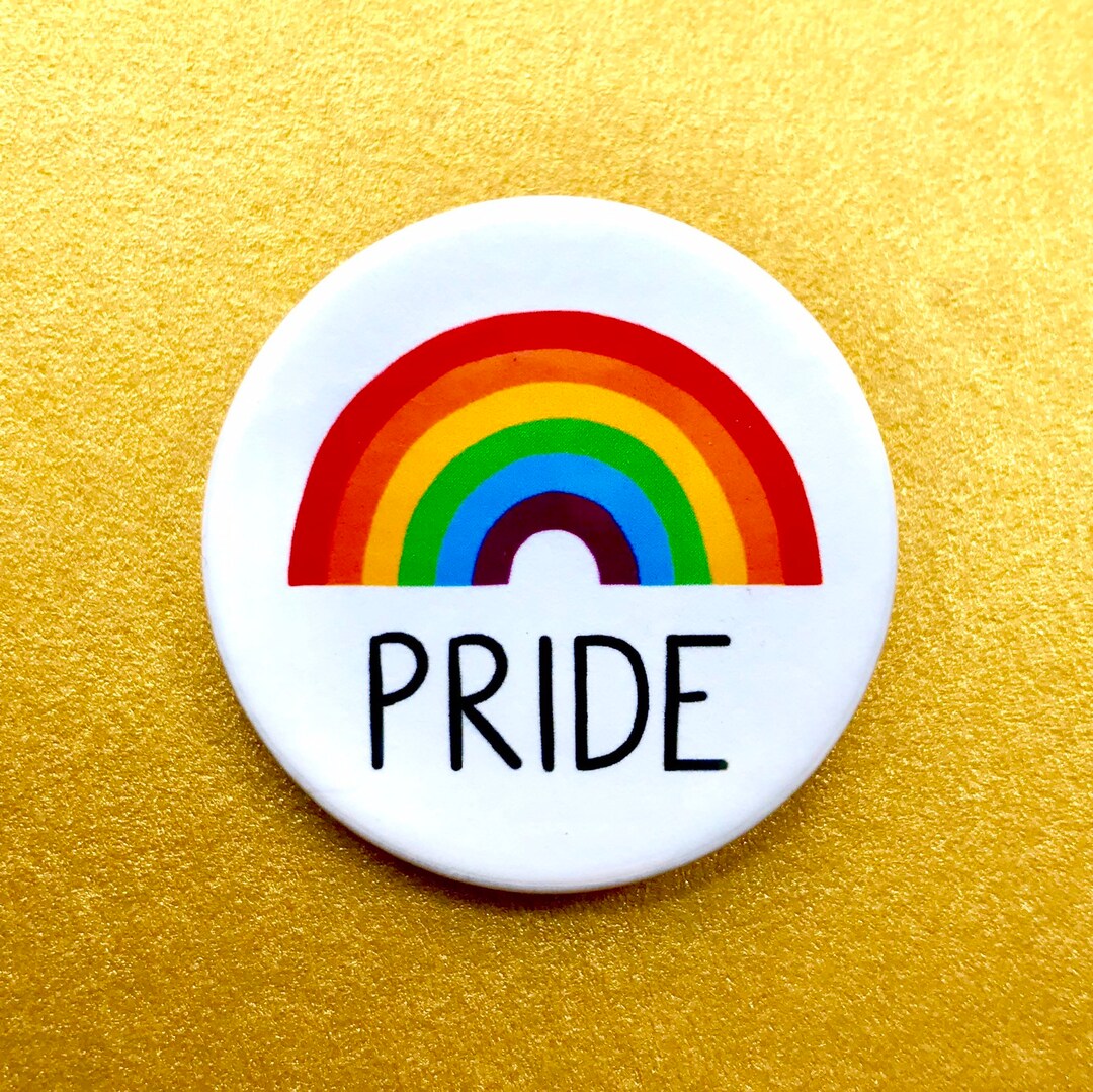 Pride Rainbow Pin Badge Button Etsy