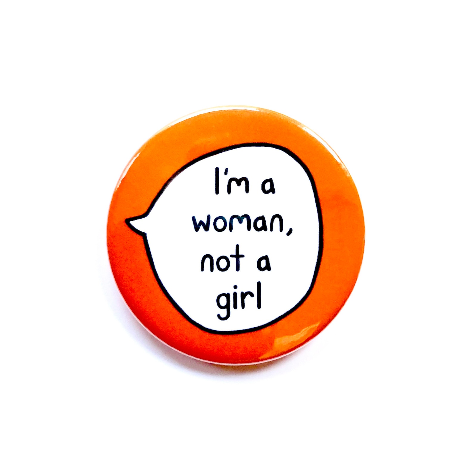 I'm A Woman Not A Girl Feminist Pin Badge Button - Etsy