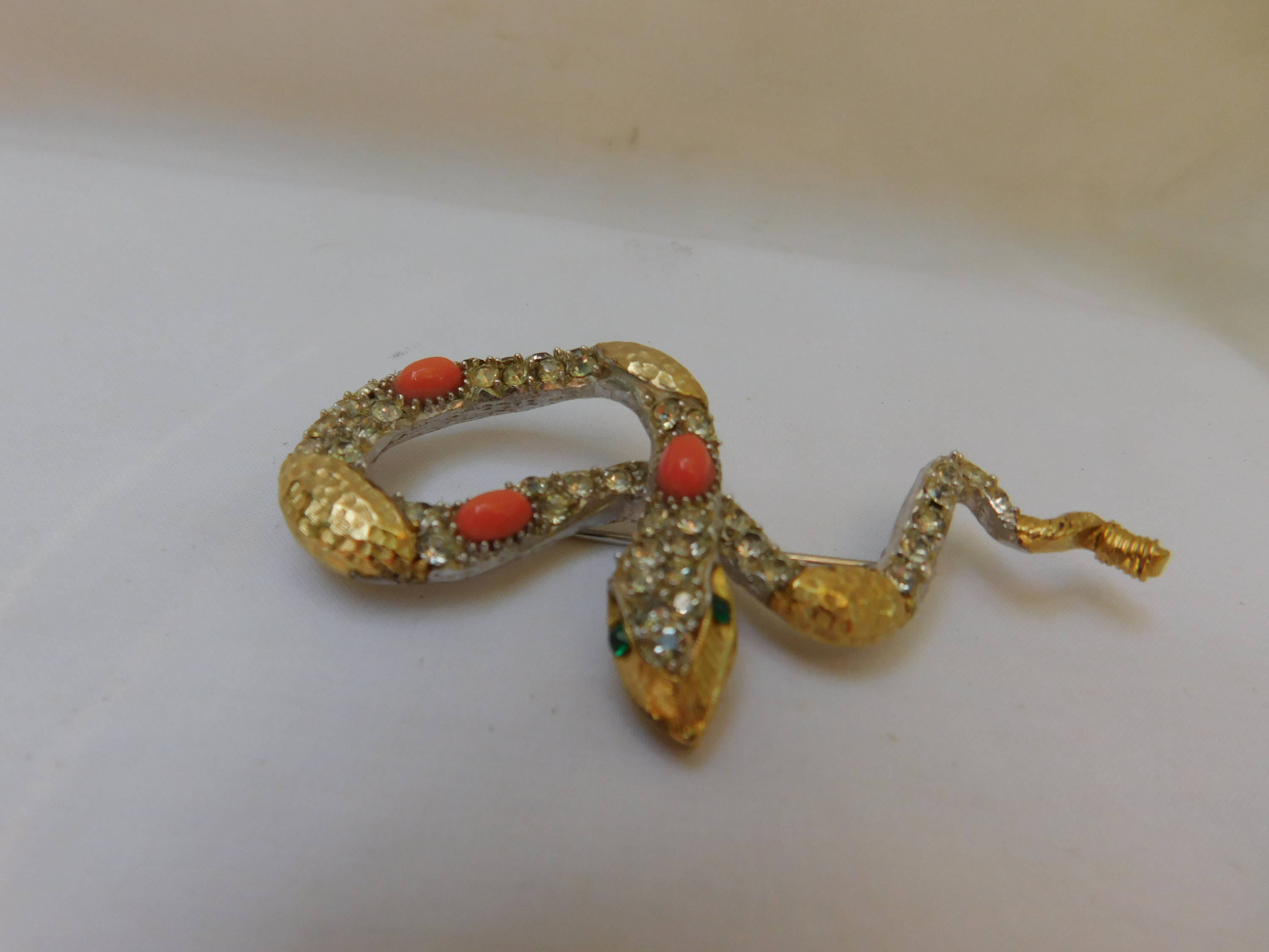Vintage Snake Rhinestone Pin - Etsy