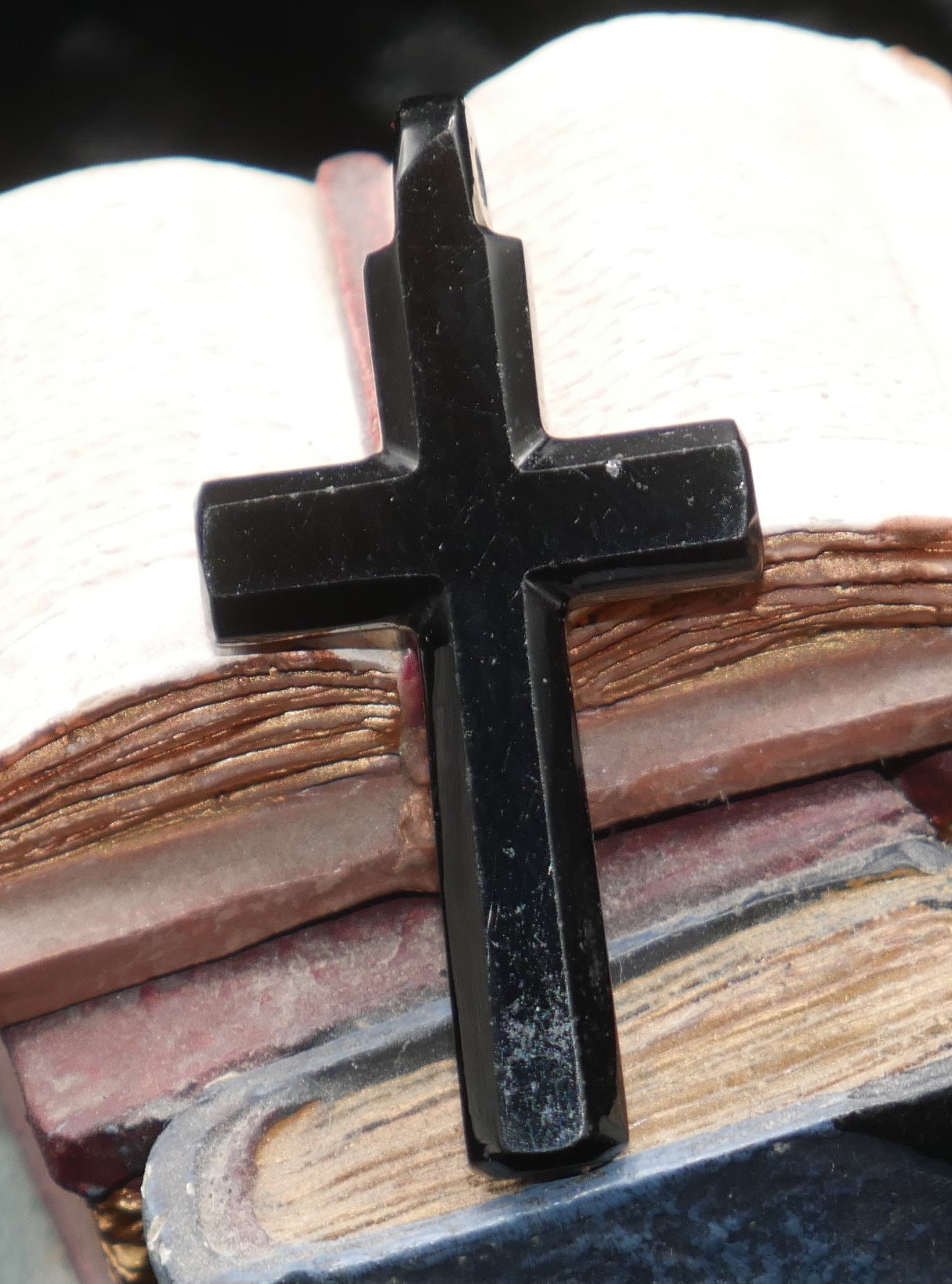 Antique Mourning Cross Pendant French Jet Late 19th Century - Etsy