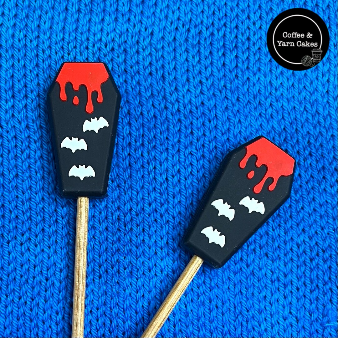 Creepy Coffin Halloween Stitch Stoppers Knitting Needle Point ...