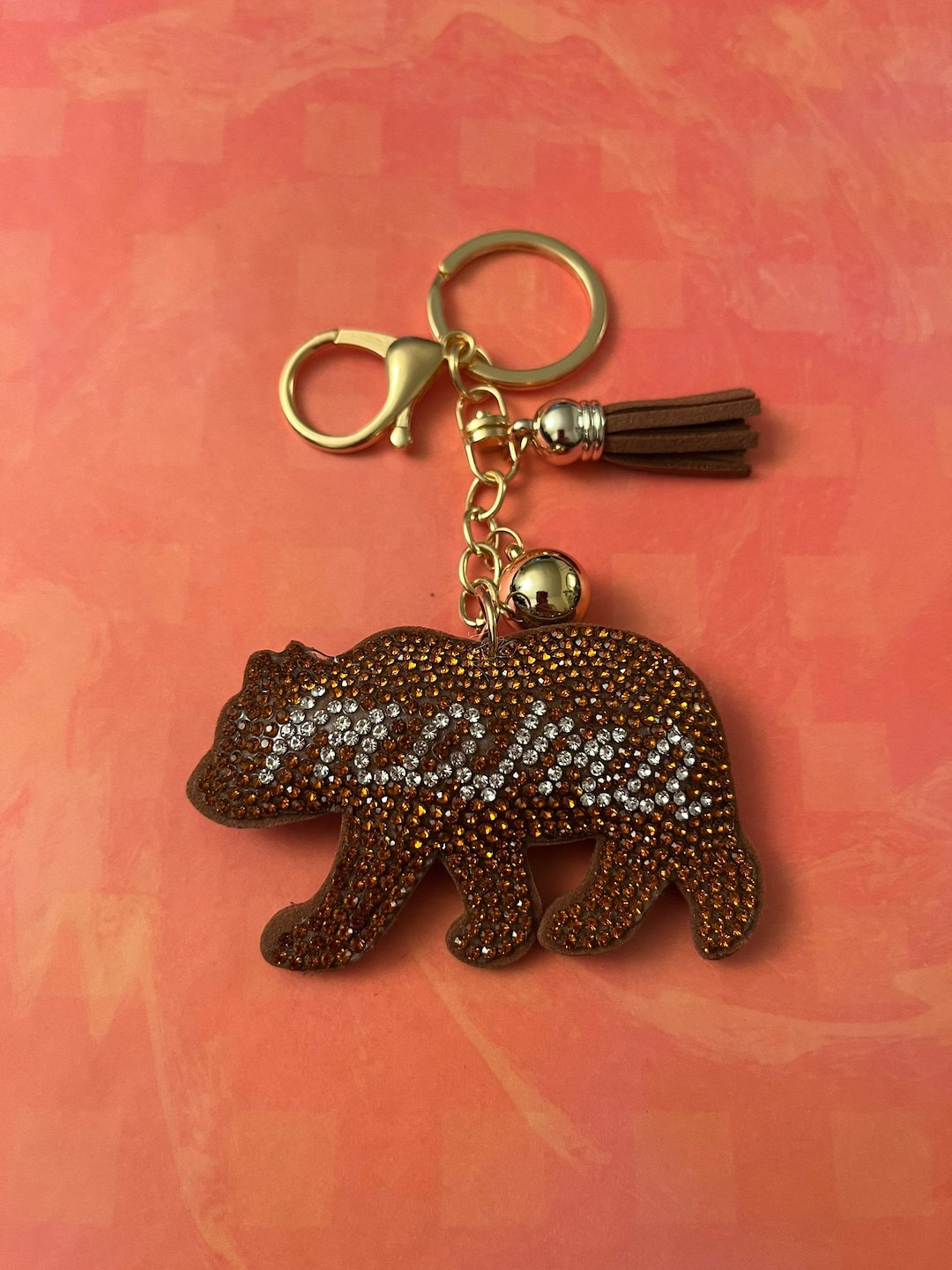 Mama Bear Crystal Keychain: Silver Puffy Charm, Gift for Mom - Etsy