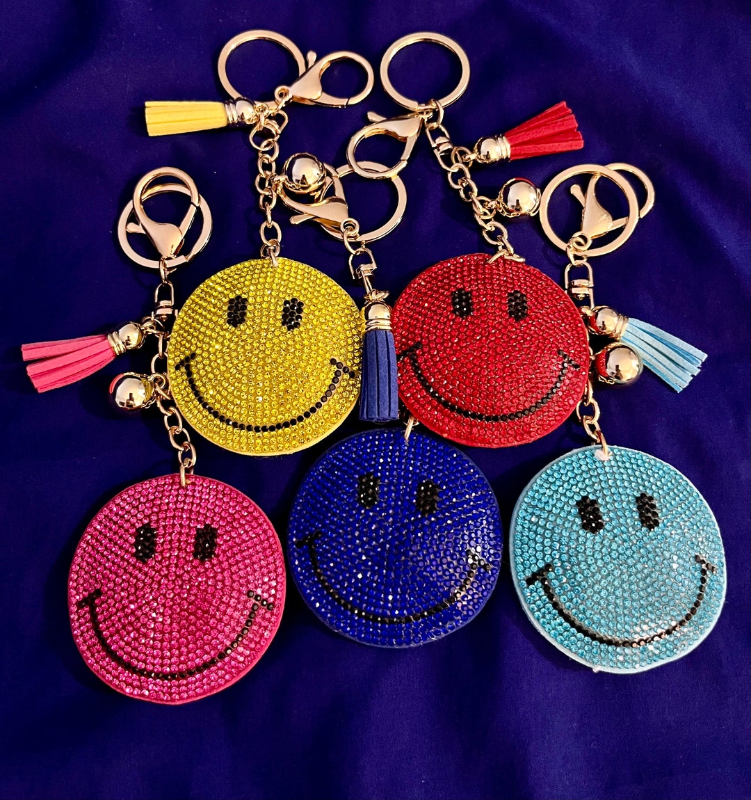 Happy Face Keychain, Smiley Keychain, Purse Keychain, Fun Keychain - Etsy