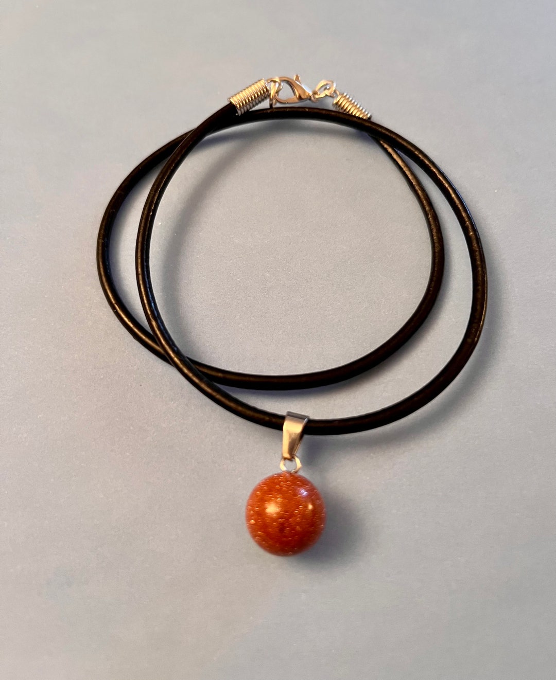 Brown Sandstone Necklace, Brown Sandstone Ball Necklace, Sandstone ...