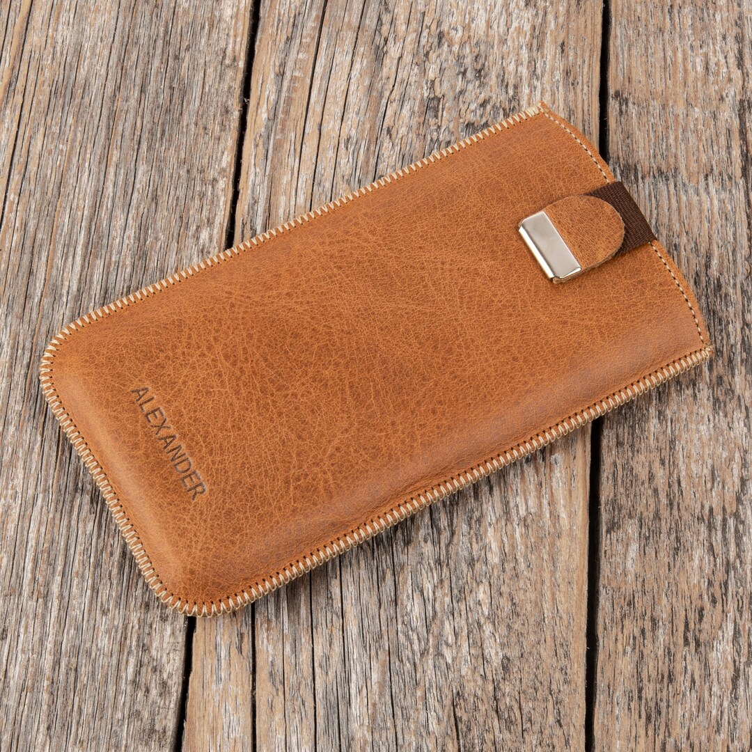 Soft Italian Leather Case for Nokia, Brown Cover With Magnetic Pull ...