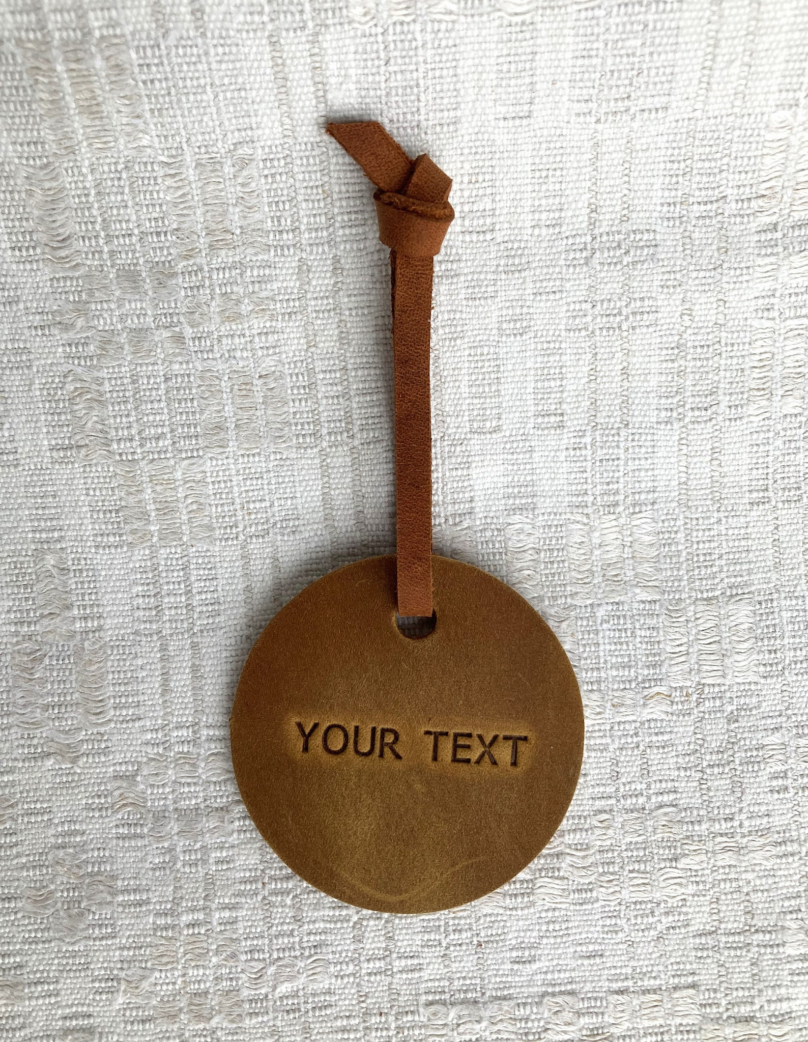 Round Circles Leather Tag With Hole, Personalized Labels Decoration, Ø ...