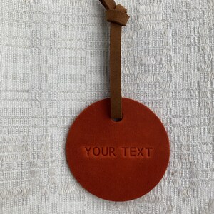 Round Circles Leather Tag With Hole, Personalized Labels Decoration, Ø ...