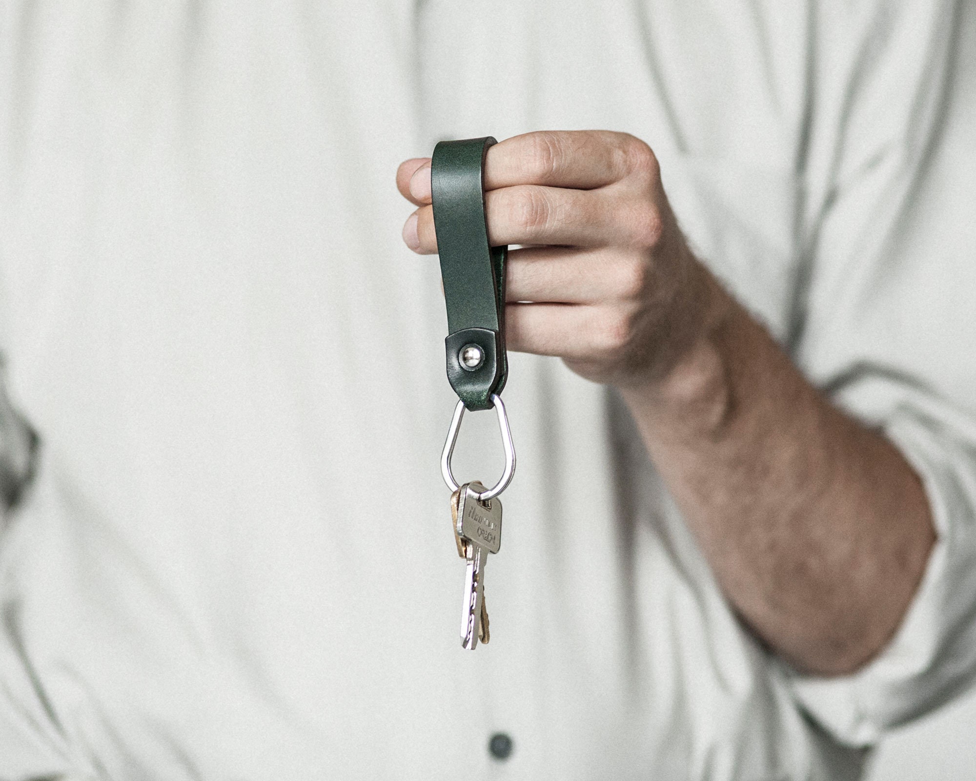 Personalized Green Leather Key Fob, KEY Chain Custom Drop Shape, Fob ...