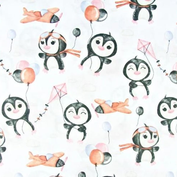Penguin Cotton Fabric - Etsy UK