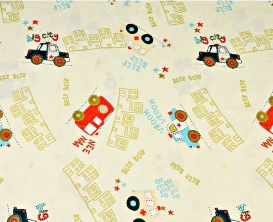 Cotton Fabric Police and Firefighters 50x80cm - Etsy