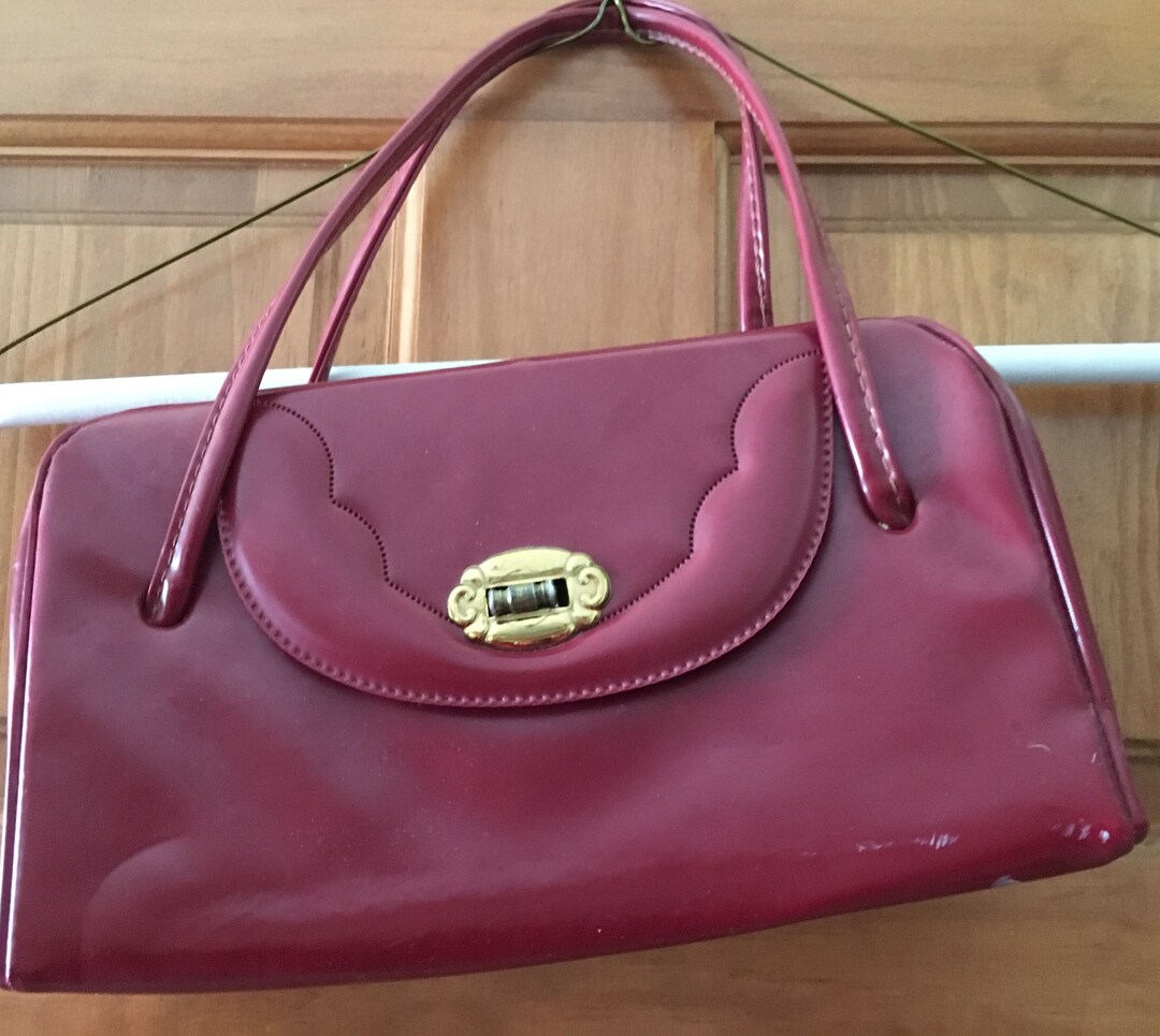 Vintage Mid Century Handbag, Vintage Red Bag, Vintage Pocketbook, - Etsy