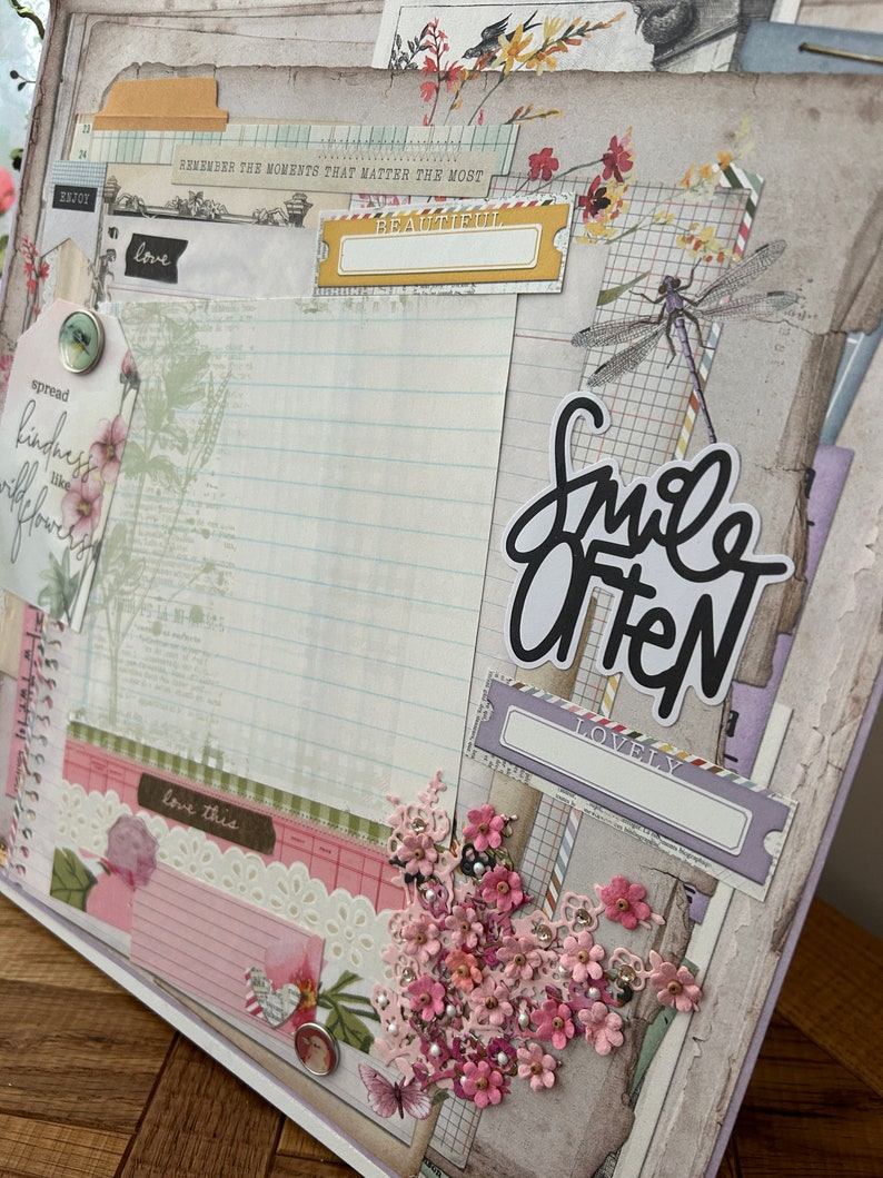 12 X 12 Scrapbook Layout - Scrapbook Page Smile Often - Etsy