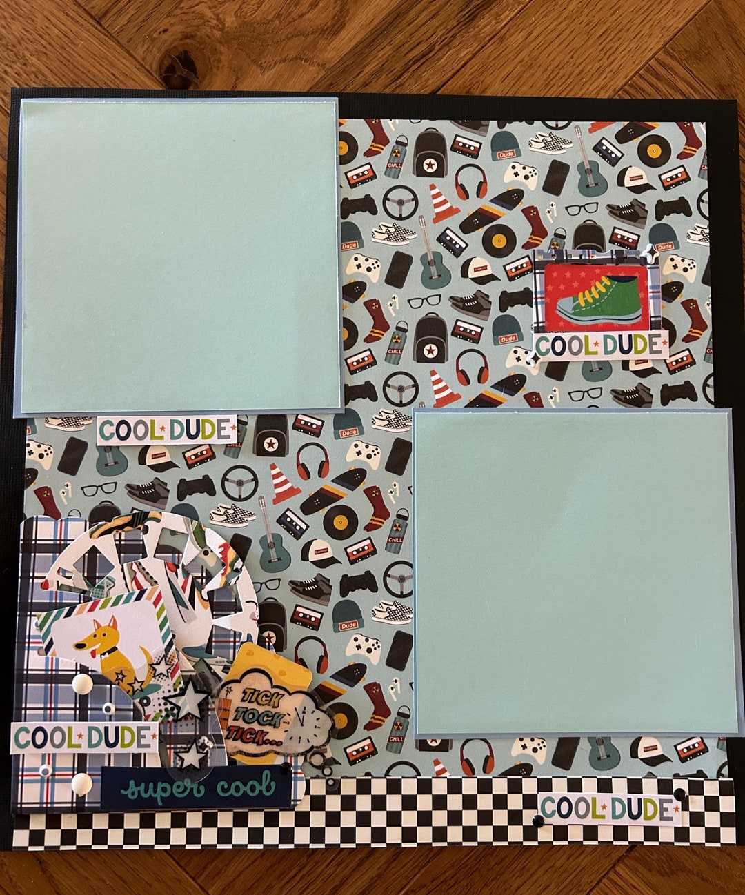 12x12 Boy Fun Scrapbook Layout Super Cool - Etsy