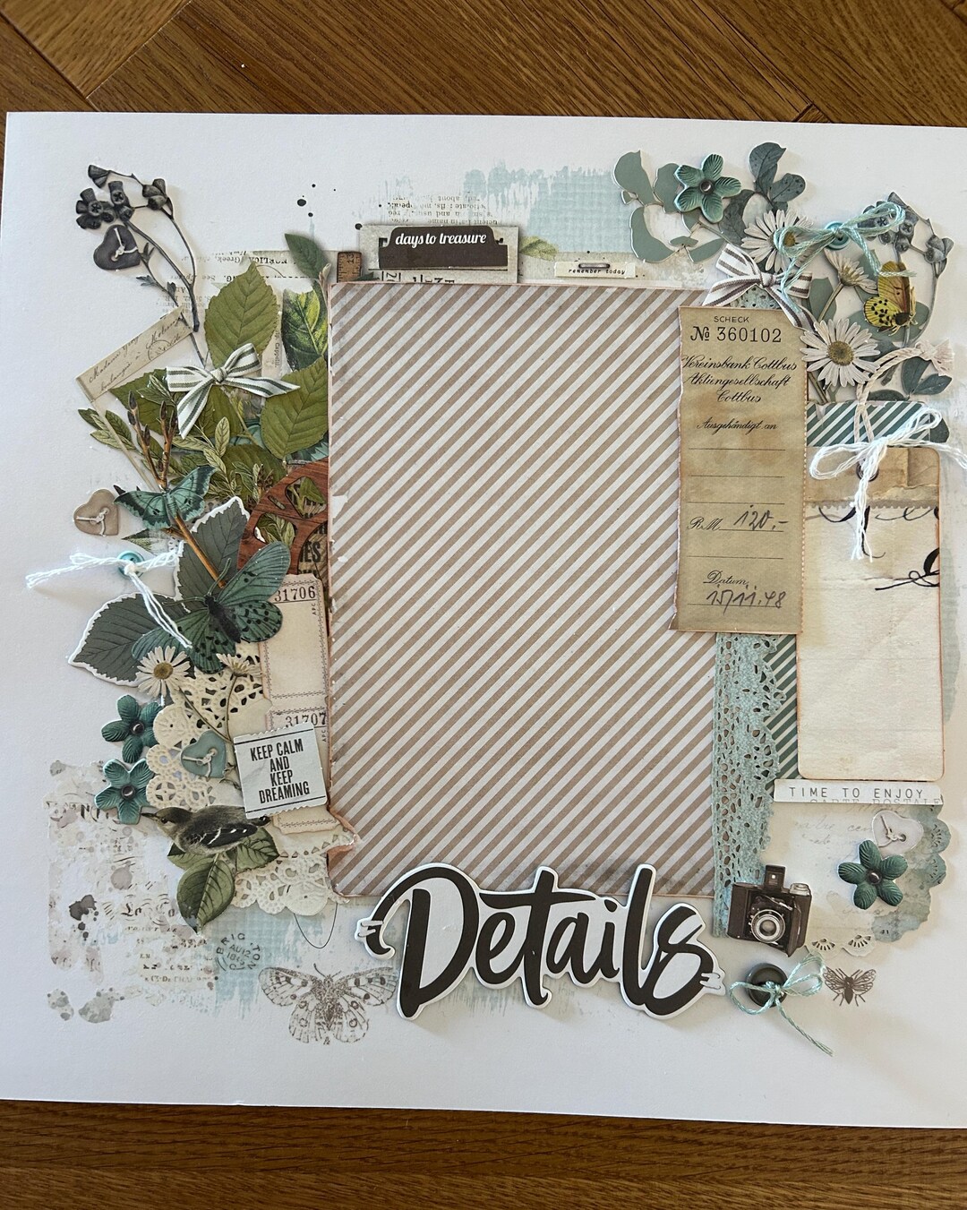 Nature Days to Treasure Scrapbook Layout, Scrapbook Page - Keep Calm - Etsy