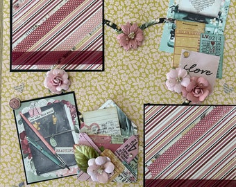 12x12 Valentine Scrapbook Page Kit, 12x12 Premade Valentine Scrapbook ...