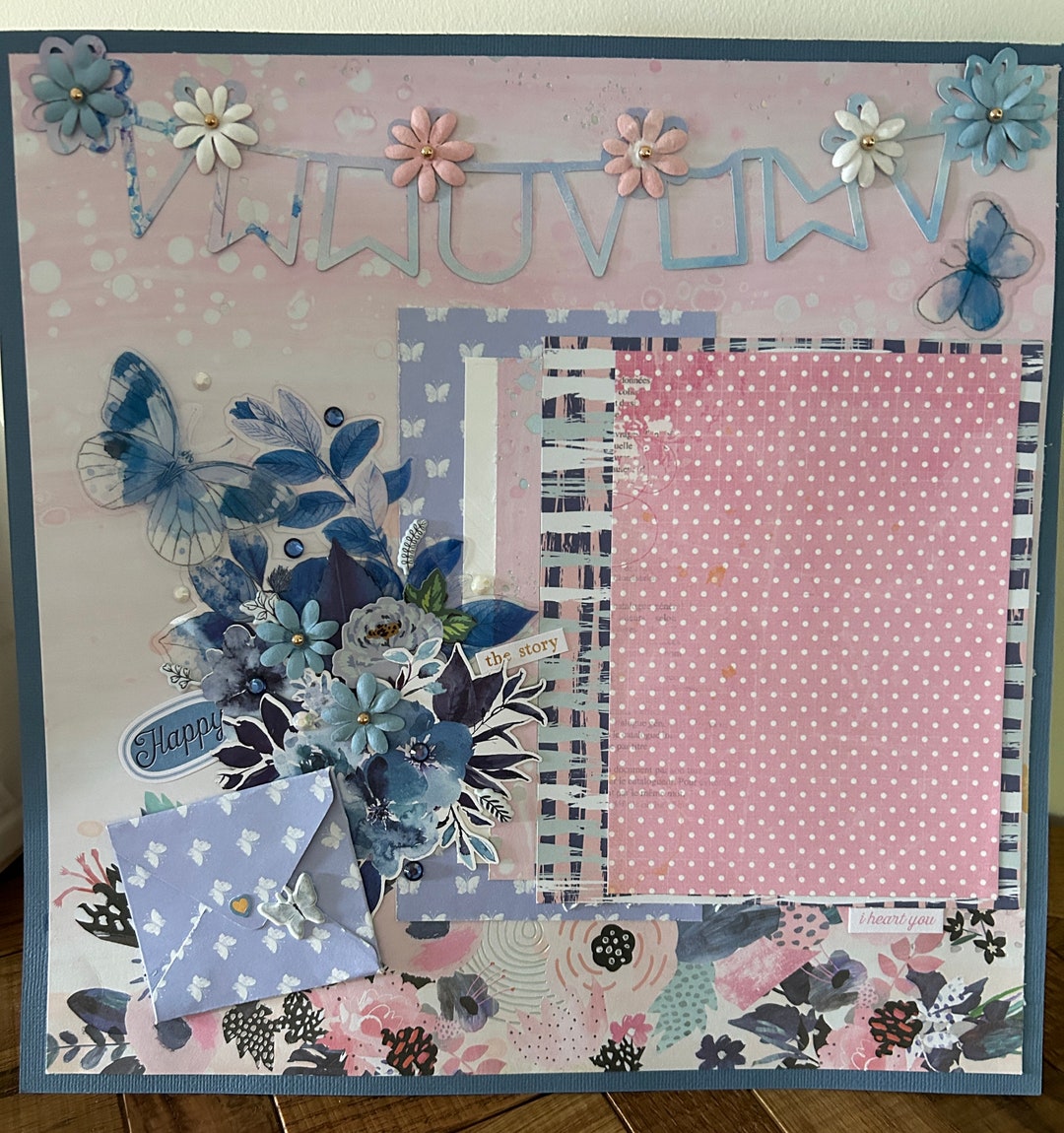 Happy Days Scrapbook Layout 12 X 12 Scrapbook Page I Heart - Etsy