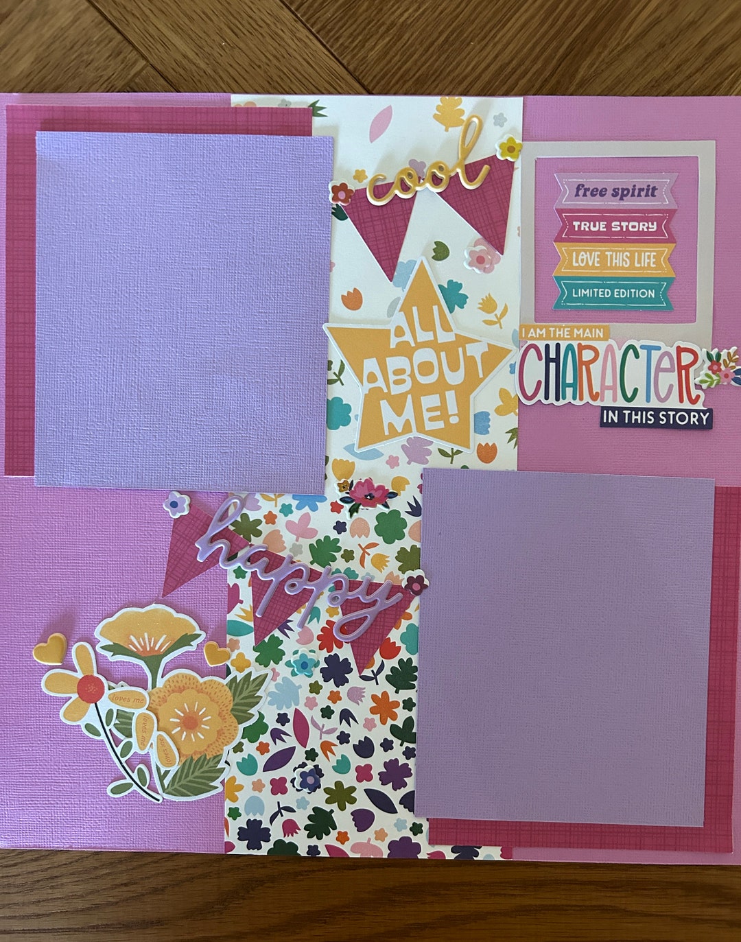 All About Me Scrapbook Layout 12x12 Scrapbook Page - Etsy