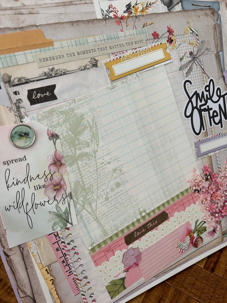 12 X 12 Scrapbook Layout - Scrapbook Page Smile Often - Etsy