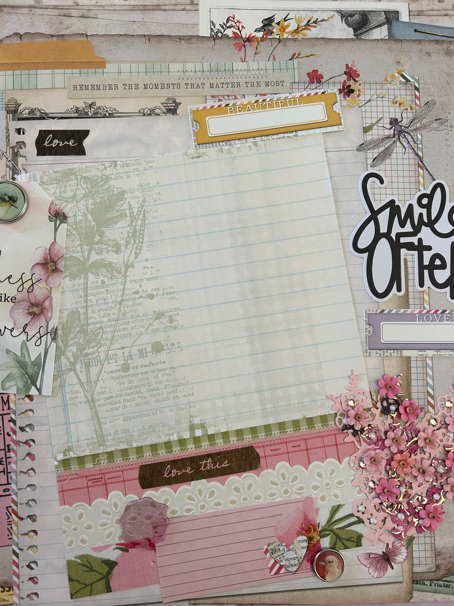 12 X 12 Scrapbook Layout - Scrapbook Page Smile Often - Etsy