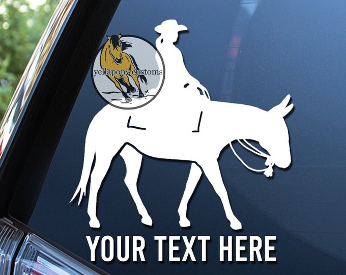 2 Large 12.5 Mule Stickers Mirrored Decals Horse Trailor Draft Mules ...