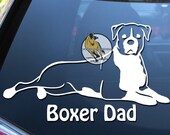 Boxer Mom OR Boxer Dad Permanent Vinyl Window Decal, Gift for Boxer Dog ...