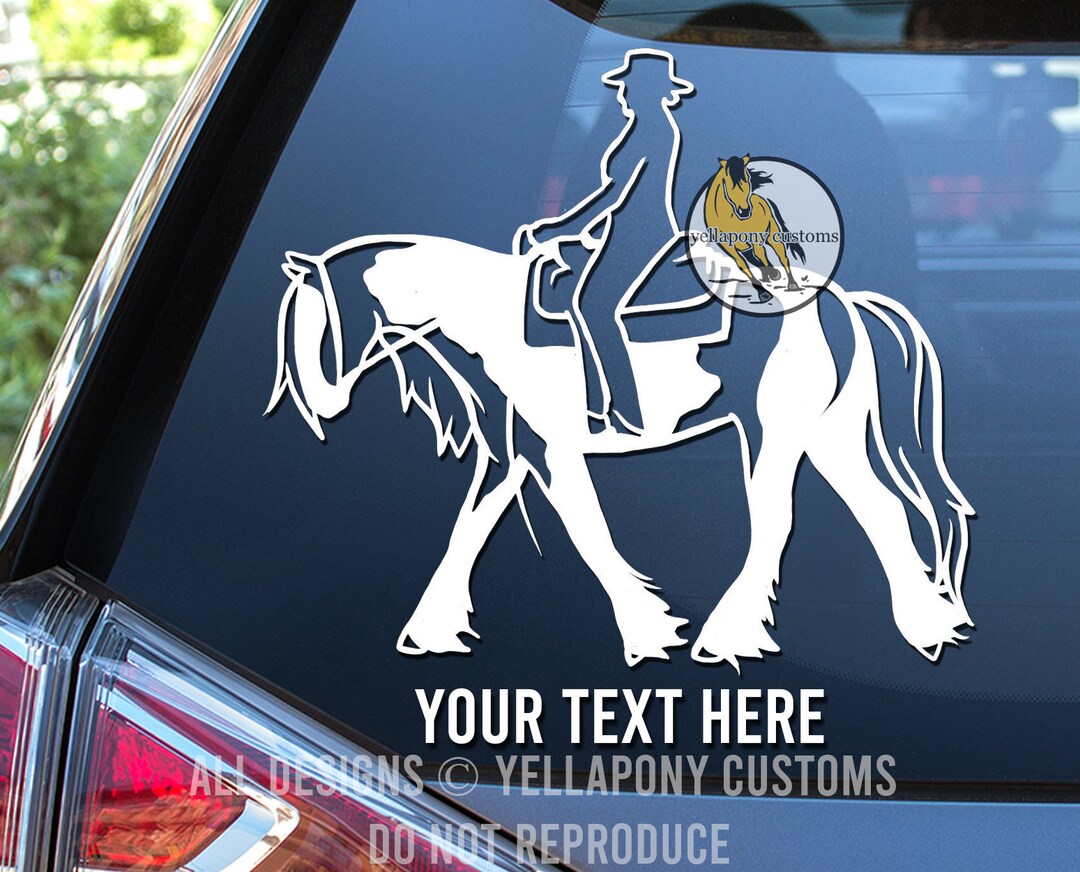 Gypsy Vanner Horse Decal, Gypsy Vanner Car Sticker for Horse Lover ...