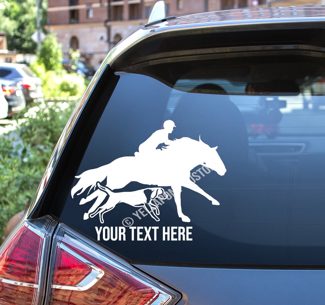 Foxhunting Horse & Hound Decal for Car Windows, Foxhunter Horse Sticker ...
