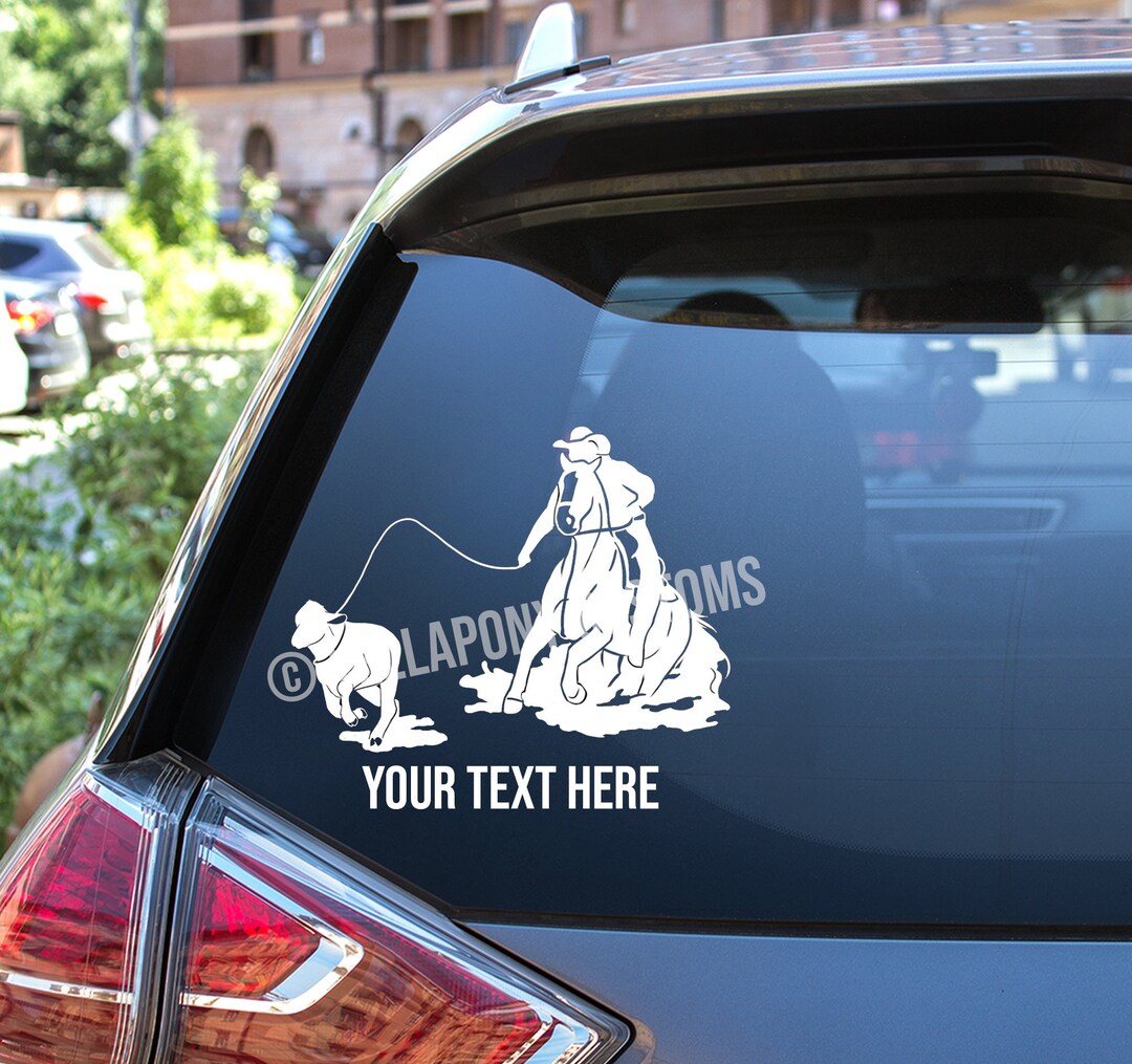 Custom Roper Team Roping Calf Cowboy Cowgirl Western Rodeo Equestrian ...