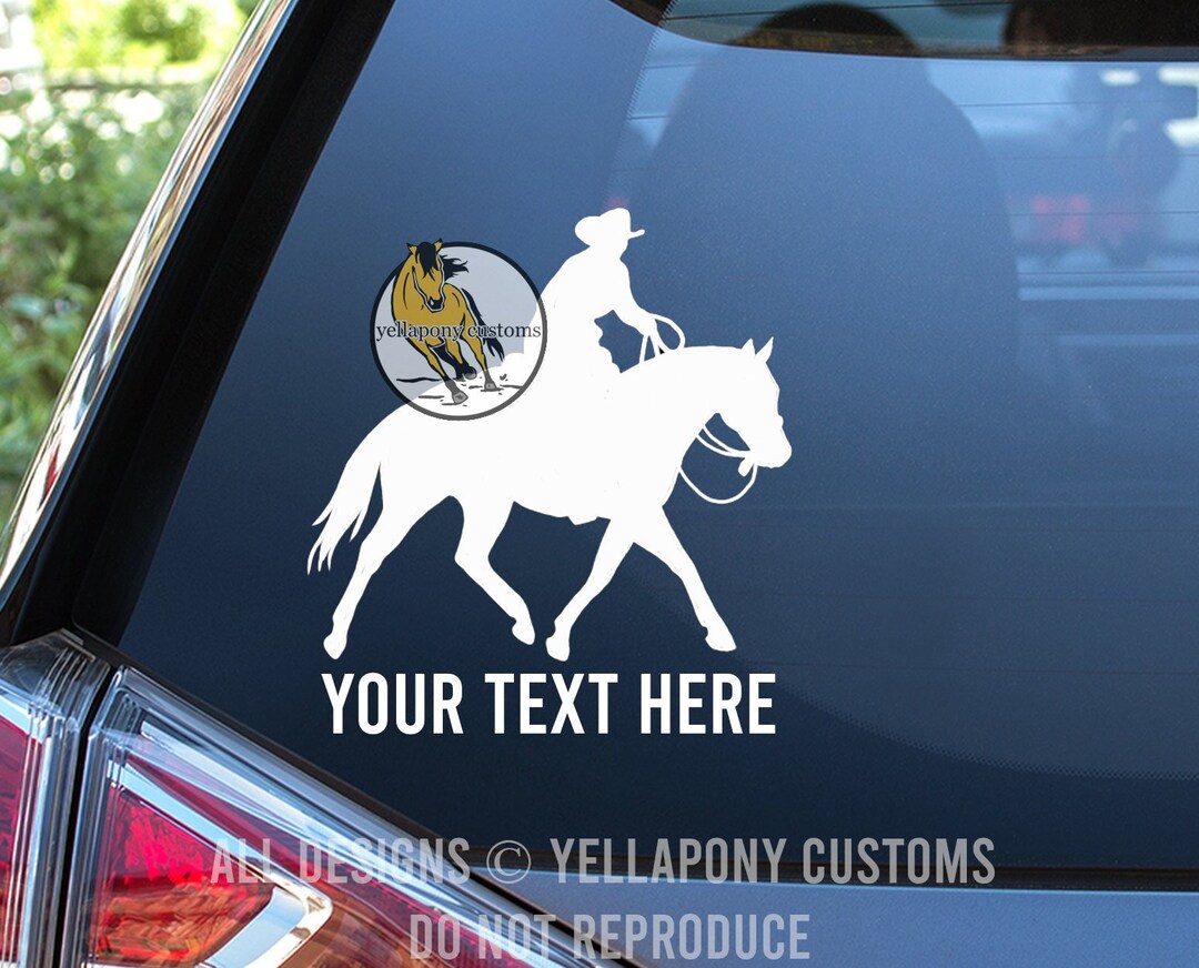 Ranch Riding Western Horse Decal, Ranch Riding Vinyl Car Decal, Western ...