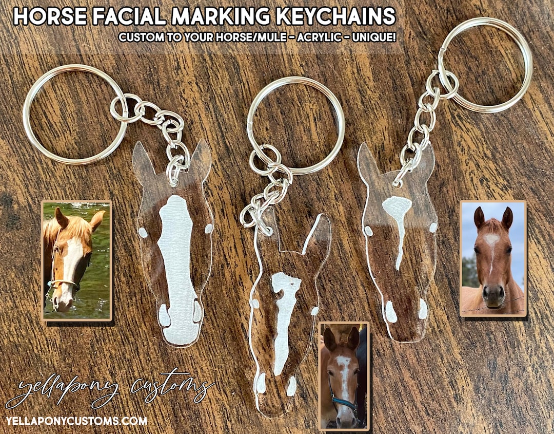 The ORIGINAL Horse Facial Marking Keepsake Keychain or Earrings, Custom ...
