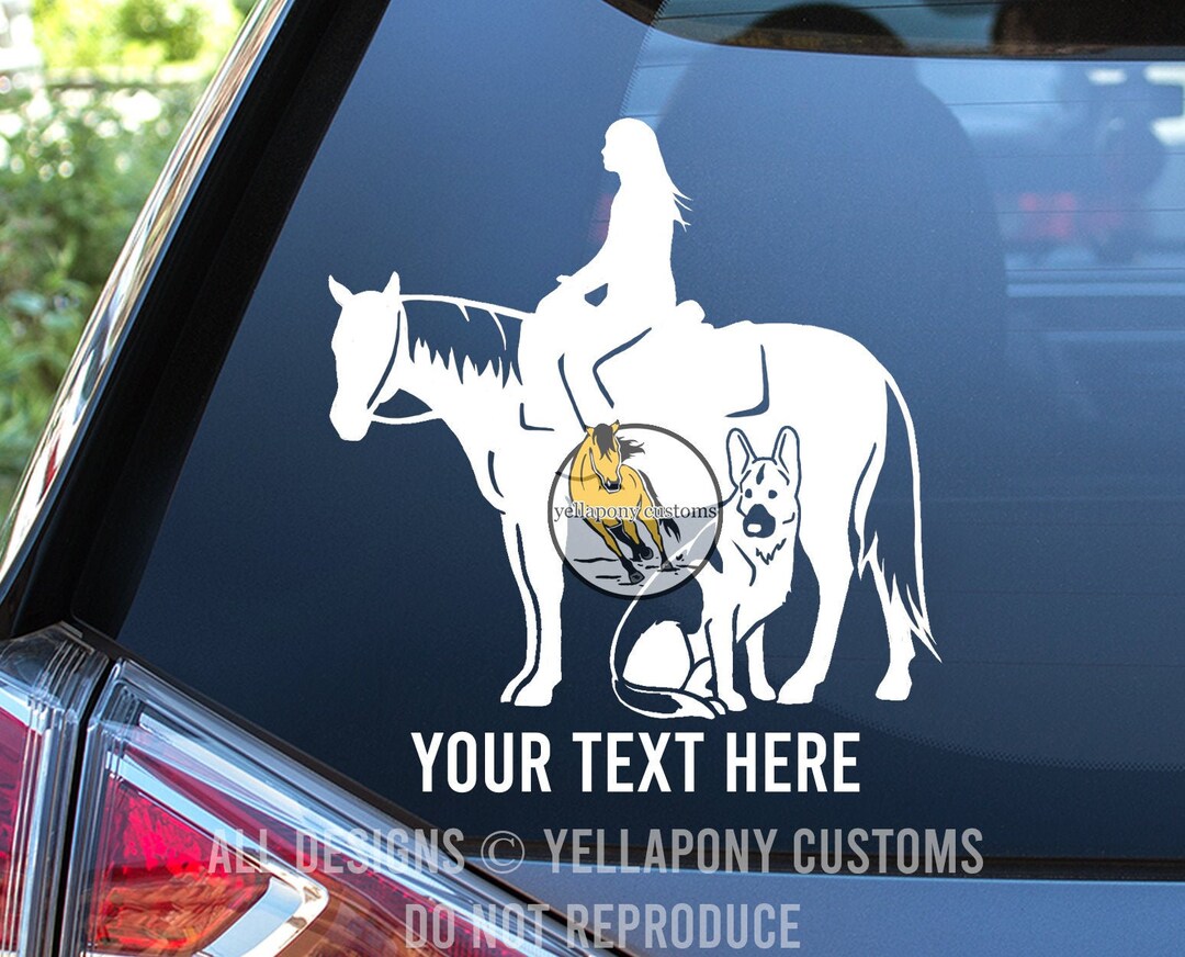 Horse Rider, German Sheperd Decal, High Quality Vinyl Decal for Horse ...