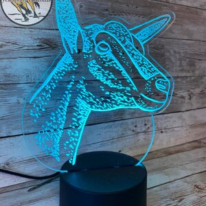 Personalized Alpine Dairy Goat Night Light, Color Changing Alpine Goat ...
