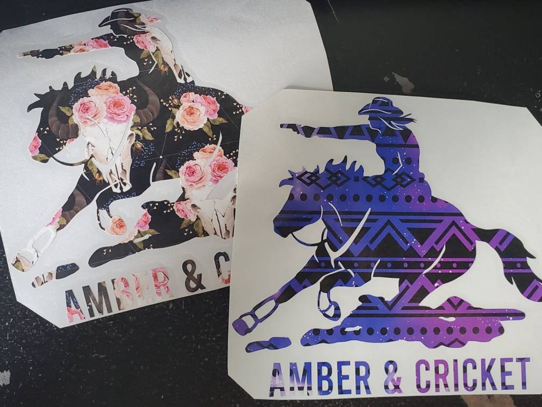 Mounted Shooting Decal, Man or Woman Mounted Shooting Horse Sticker ...