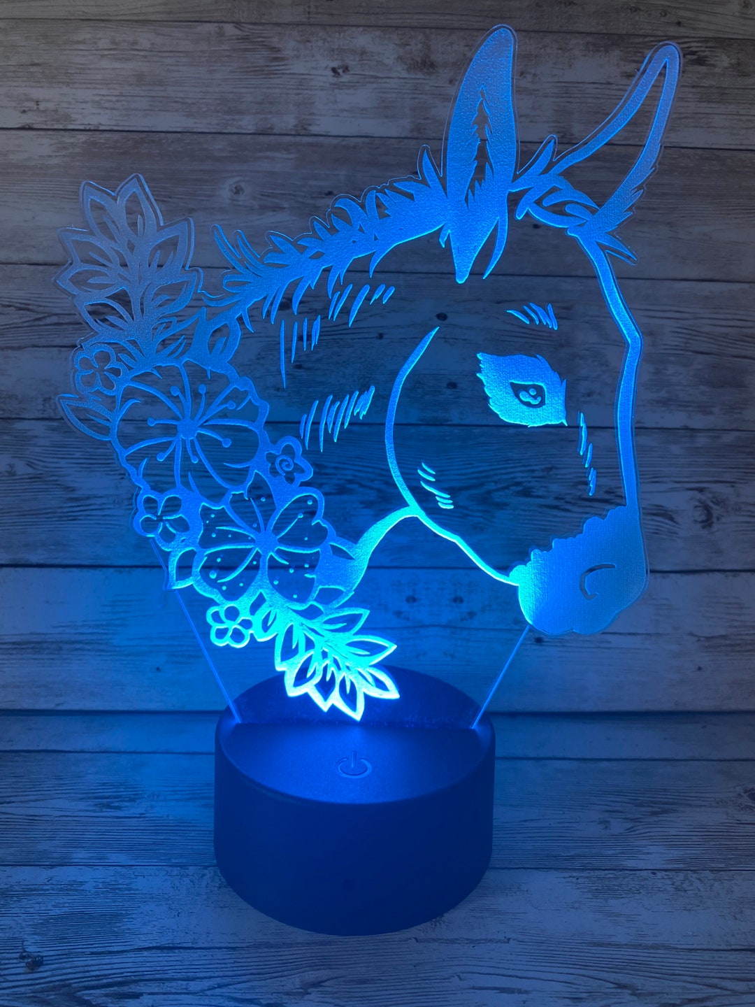 Floral Donkey Night Light, Color Changing LED Light for Donkey Lover ...