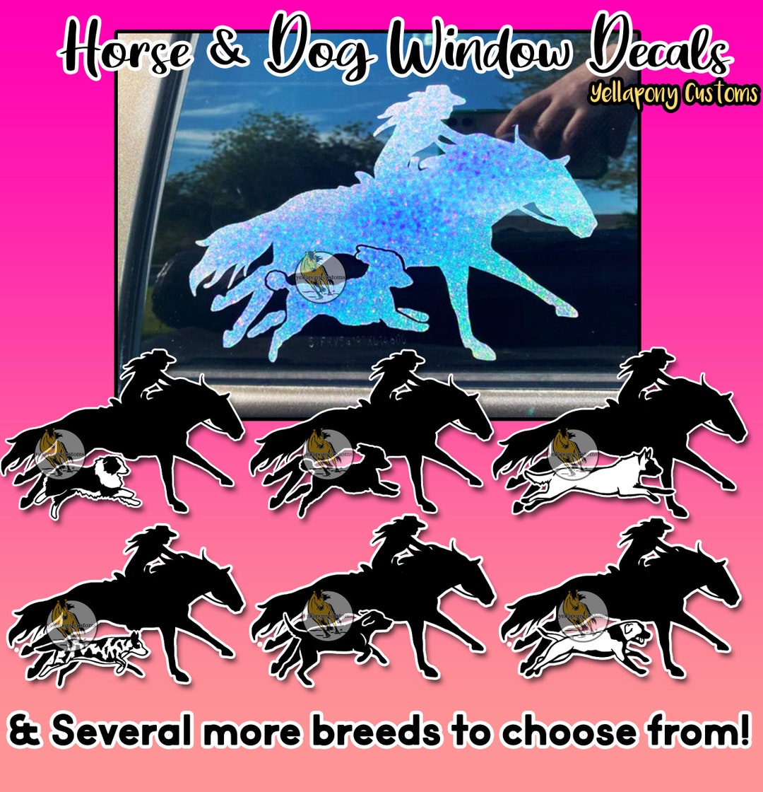 6" Horse & Dog Window Decal Multiple Breeds, Vinyl Decal for Horse ...