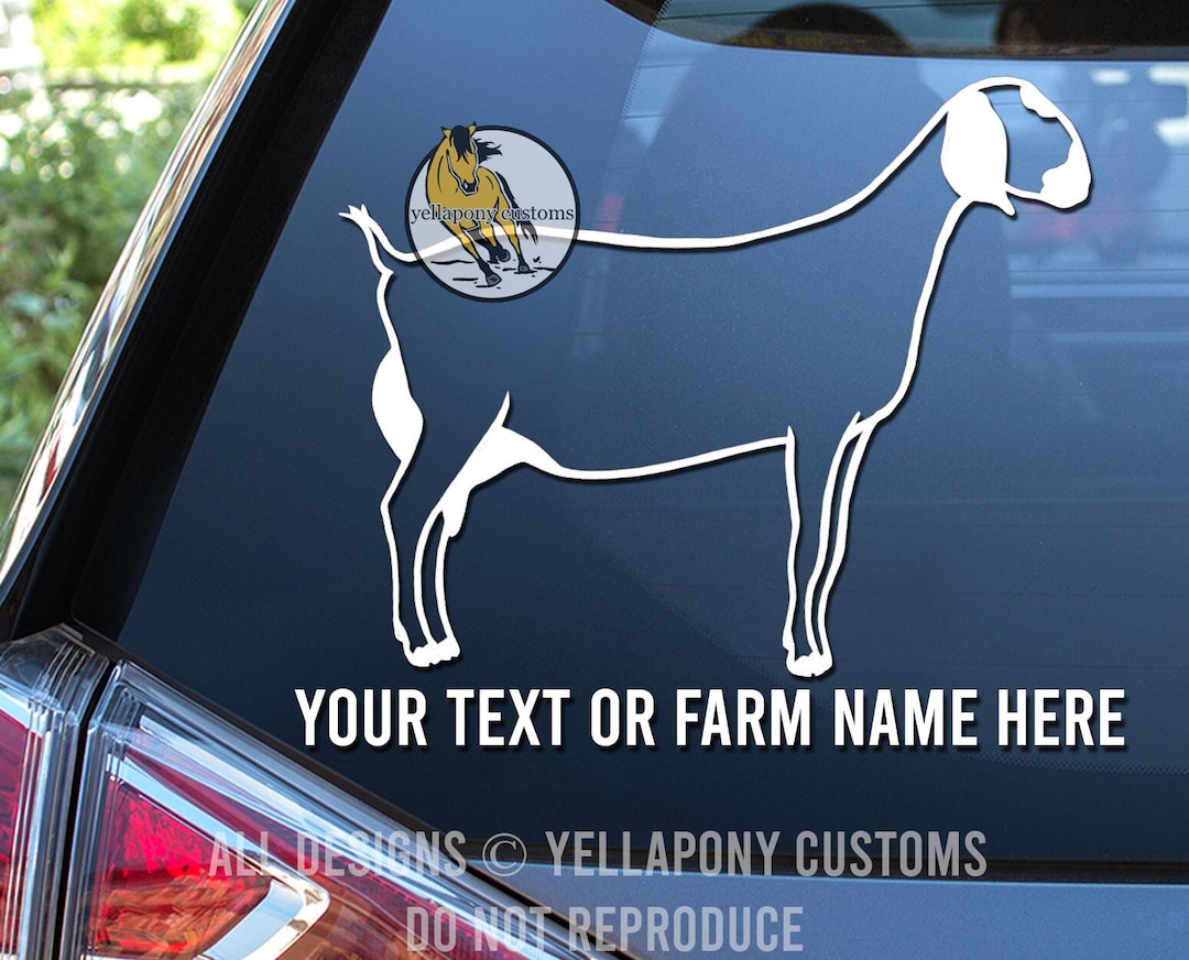 Custom Nubian Goat Decal for Car Window, Farm Name Dairy Goat Sticker ...