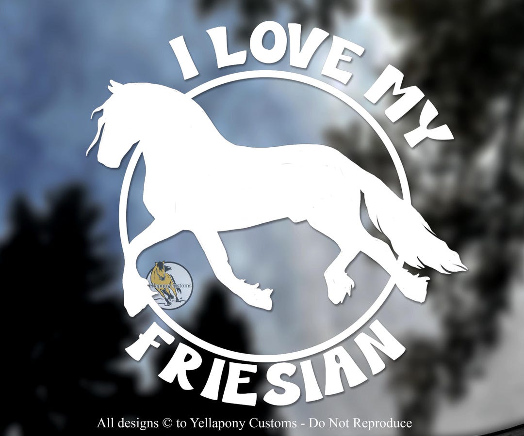 Friesian Horse Car Window Decal, Friesian Horse Vinyl Window Sticker ...