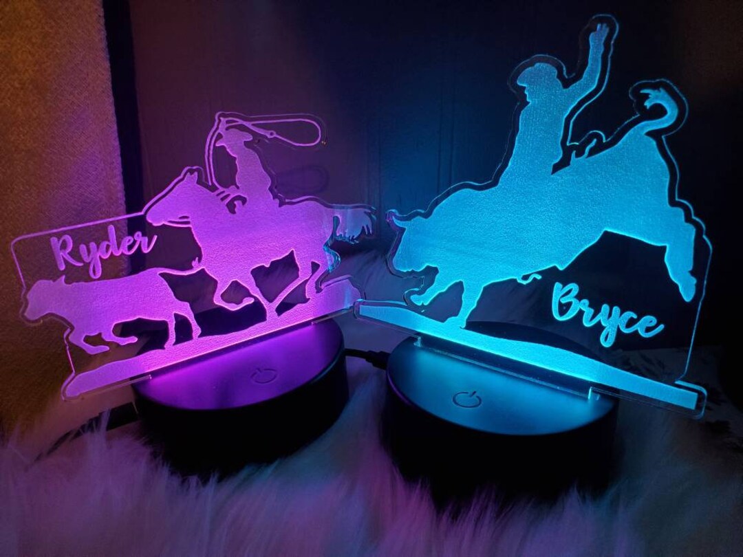 Personalized Western Cowboy/cowgirl & Horse Roping OR Bull Rider Night ...