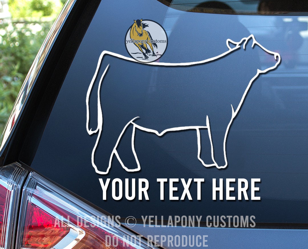 Show Cow Decal | High Quality Unique Window Sticker for Cow Lovers ...