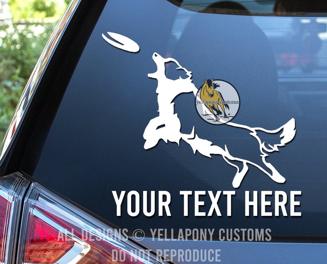 Disc Dog Border Collie Decal | High Quality Vinyl Window Decal for Dog ...