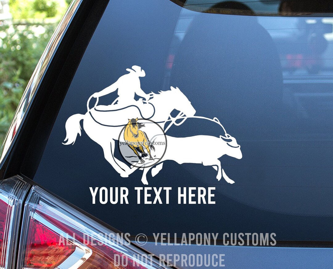 Cowboy Roping Steer Decal High Quality Vinyl Western Horse Window Decal ...