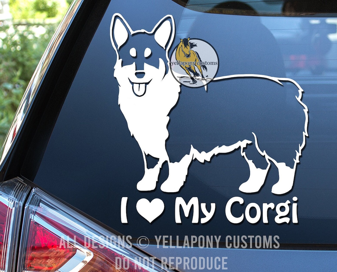 I Love My Corgi Permanent Vinyl Window Decal, Gift for Welsh Pembroke ...