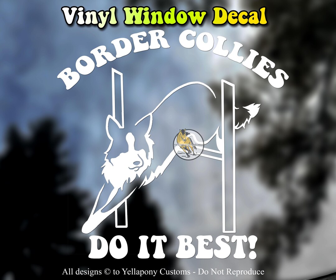 Border Collie Agility Dog Decal, Agility Dog Sticker for Border Collie ...
