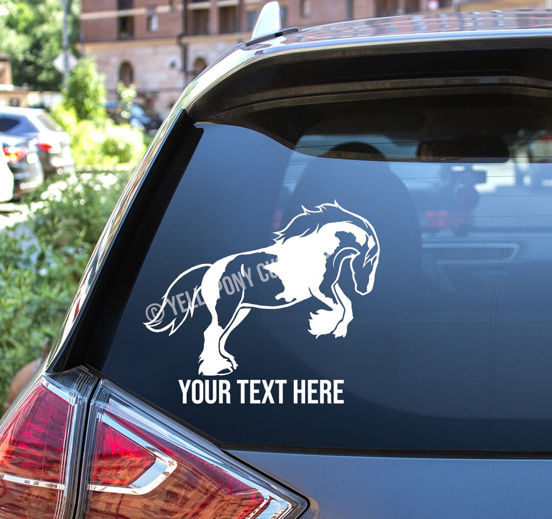 Rearing Gypsy Vanner Horse Decal, Custom Gypsy Vanner Horse Sticker ...