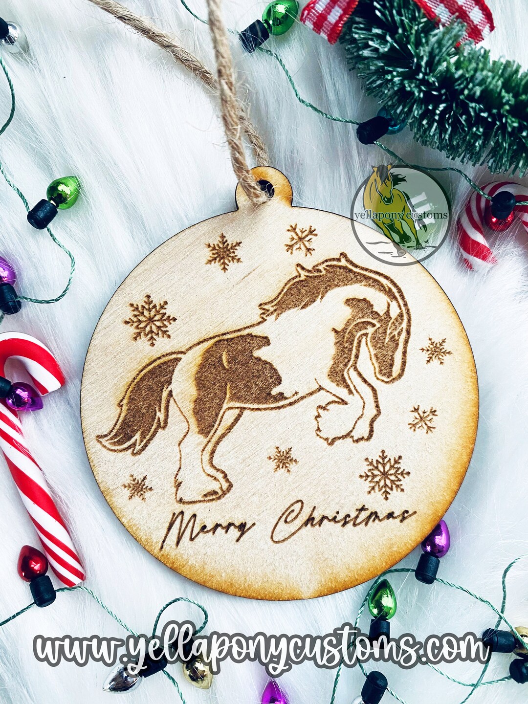 Gypsy Vanner Horse Driving Wooden Rustic Christmas Ornament for Gypsy ...