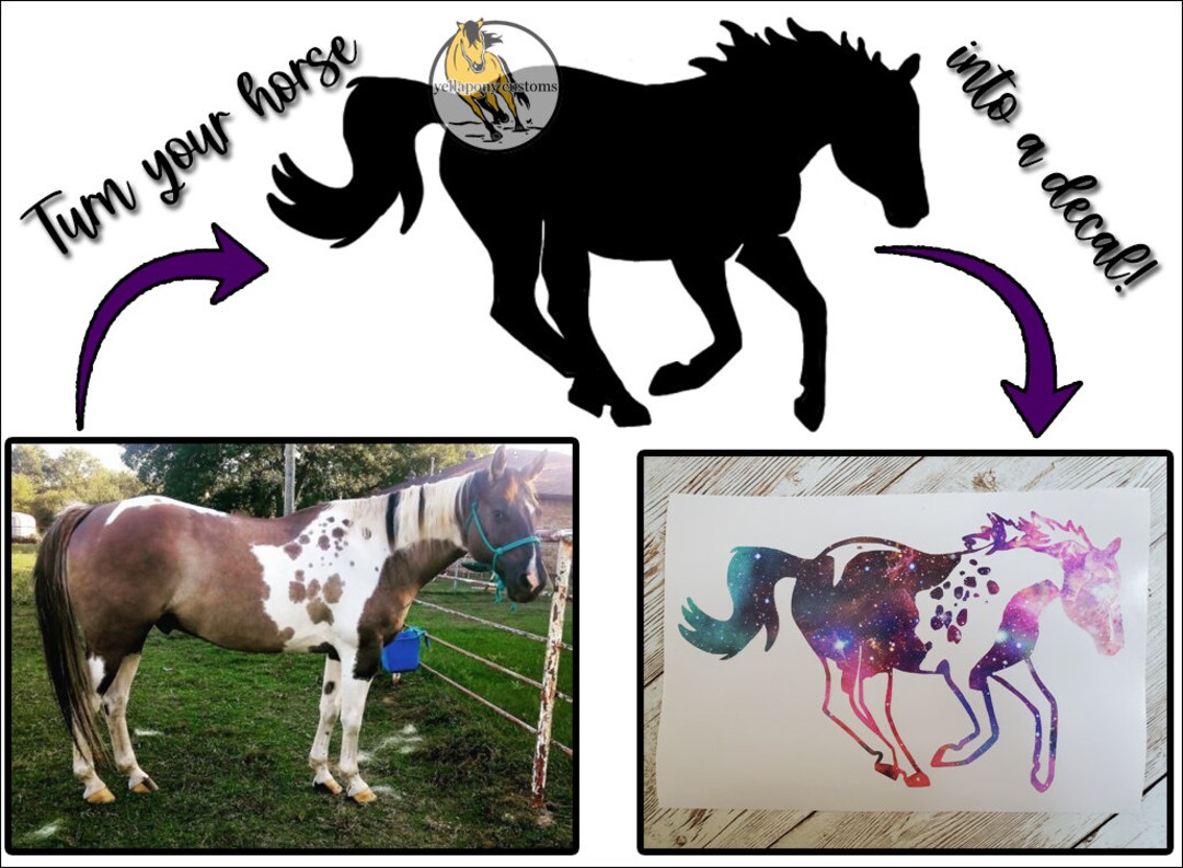 Custom Horse Decal | Turn Your Horse Into A Sticker | Vinyl Horse Decal ...